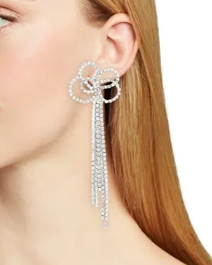 KENNETH JAY LANE Crystal Bow Earrings