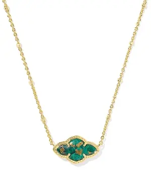 Kendra Scott Abbie Pendant Necklace - Green/gold