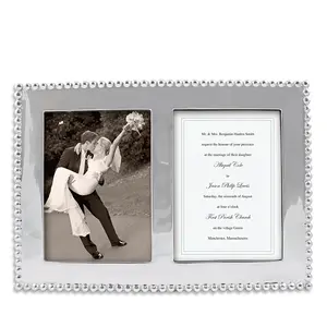 MARIPOSA Beaded Double 5 X 7 Frame - Metal