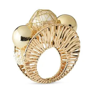KIM SEYBERT Regent Napkin Ring Ivory/gold