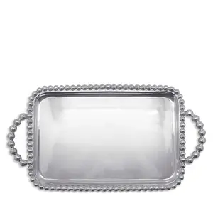 MARIPOSA Pearled Medium Service Tray - Silver