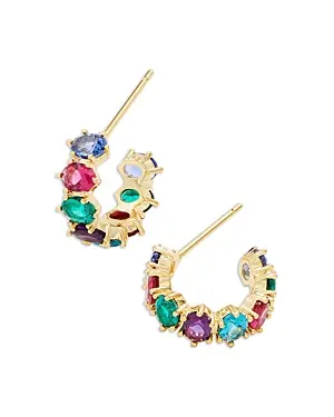 Kendra Scott Cailin Cubic Zirconia Huggie Hoop Earrings Gold/multi Mix