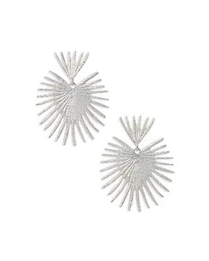 KENNETH JAY LANE Fan Earrings - Silver