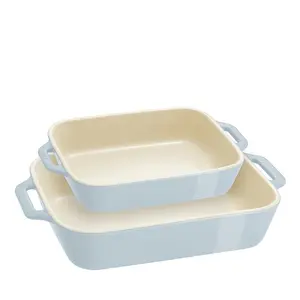 STAUB Ceramic Rectangular Baking Dish 2-piece Set - Light Blue