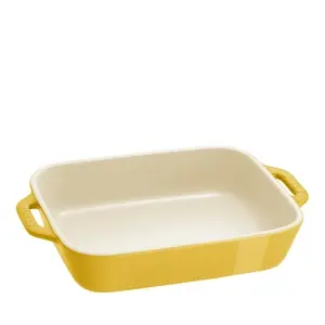 STAUB Ceramic Rectangular Baking Dish 2-piece Set - Yellow