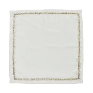 KIM SEYBERT Jardin Linen Napkin - White/gold/silver