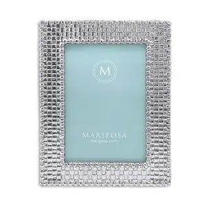 MARIPOSA Basketweave Frame, 4 X 6 - Silver