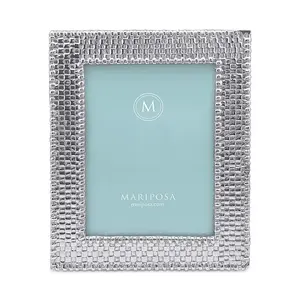 MARIPOSA Basketweave Frame, 5 X 7 - Silver
