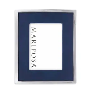 MARIPOSA Leather With Metal Border Frame, 5 X 7