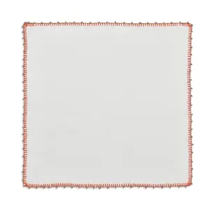 KIM SEYBERT Knotted Edge Linen Napkin - White/natural/orange