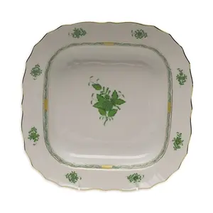 HEREND Square Fruit Dish - Green