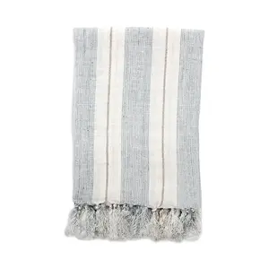 POM POM AT HOME Laguna Striped Throw Blanket - Ocean/natural