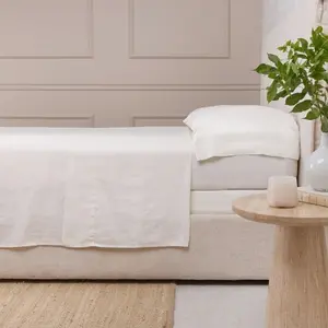 POM POM AT HOME Linen Sheet Set, Queen - Cream