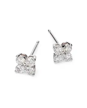 Bloomingdale'S Diamond Clover Stud Earrings, 0.50 Tcw - White