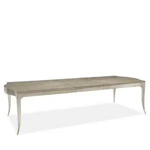 CARACOLE On A Silver Platter Dining Table - Moon Sand Finish/silver Leaf Accents