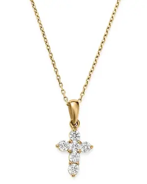Bloomingdale'S Diamond Cross Pendant Necklace - White