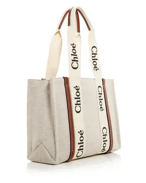 Chloé Woody Medium Tote - White/brown