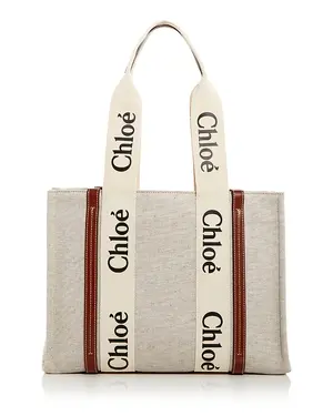 Chloé Woody Medium Tote - White/brown