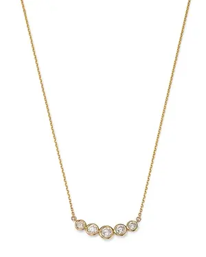 Bloomingdale'S Diamond Bezel Curved Bar Necklace 0.80 Tcw - Gold