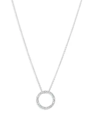 Bloomingdale'S Diamond Circle Pendant Necklace - White