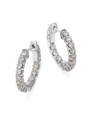 Bloomingdale'S Diamond Hoop Earrings, 1.20 Tcw - White