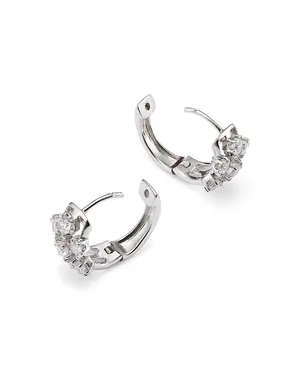 Bloomingdale'S 14k Gold Diamond Cluster Hoop Earrings, 1.00 Tcw