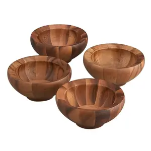 NAMBE Yaro Salad Bowl, Set Of 4 - Acacia