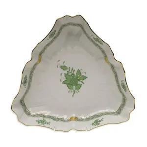 HEREND Triangle Dish - Green
