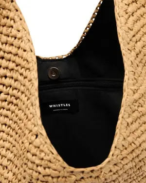 Whistles Triangular Straw Tote - Neutral