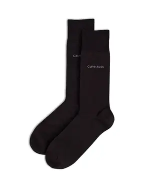Calvin Klein Giza Cotton Flat Knit Socks - Black