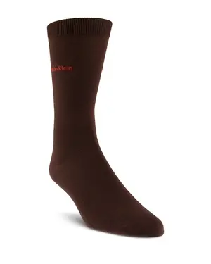 Calvin Klein Giza Cotton Flat Knit Socks Chocolate
