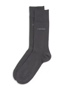 Calvin Klein Giza Cotton Flat Knit Socks Graphite Heather