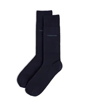 Calvin Klein Giza Cotton Flat Knit Socks - Navy