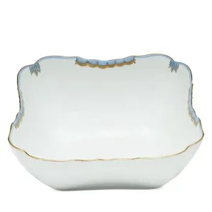 HEREND Square Salad Bowl - Light Blue