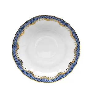 HEREND Fishscale Canton Saucer Blue