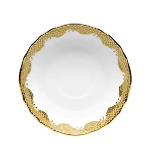 HEREND Fishscale Canton Saucer - Gold