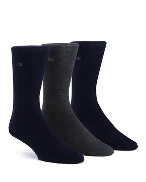 Calvin Klein Flat Knit Crew Socks Pack - Navy/graphite Heather/navy