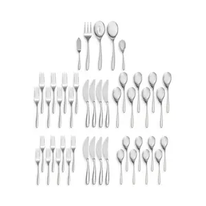 NAMBE Bend 45-piece Flatware Set - Stainless Steel