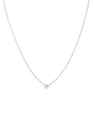 Bloomingdale'S Diamond Bezel Solitaire Necklace - White