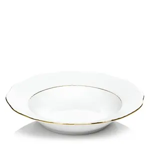 HEREND Golden Edge 8 Rim Soup Bowl - White/gold