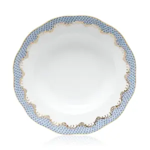 HEREND Fishscale Soup Plate Light Blue