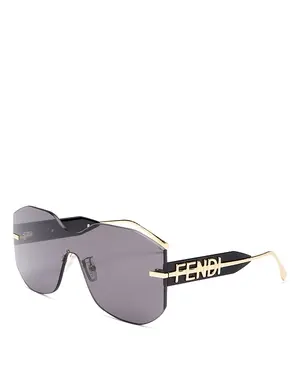 Fendi Fendigraphy Shield Sunglasses - Gold/gray