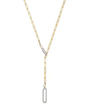 Bloomingdale'S Diamond Paperclip Lariat Necklace - Yellow/white