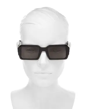 Fendi Fendigraphy Rectangular Sunglasses, 52mm - Black/gray Solid