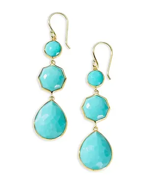Ippolita 18k Yellow Gold Rock Candy Turquoise Drop Earrings - Turquoise/gold