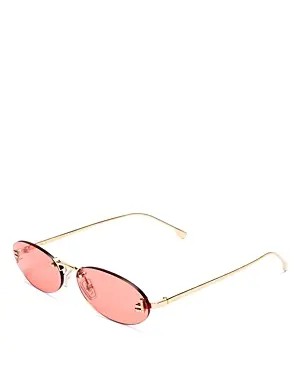 Fendi Rimless Round Sunglasses Gold/red Solid