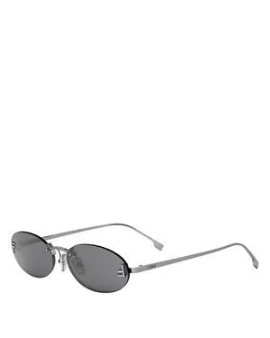 Fendi Rimless Round Sunglasses Gray/gray Solid