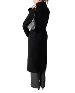 Whistles Morgan Wool Funnel Wrap Coat - Black