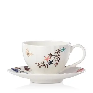 LENOX Sprig & Vine Tea Cup & Saucer - White