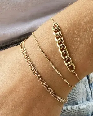 Zoe Chicco 14k Yellow Double-chain Bracelet